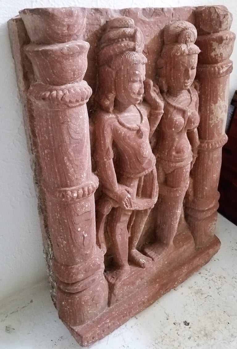 10C Red Sandstone Relief of a Mithuna Couple – Rockwell Antiques Dallas