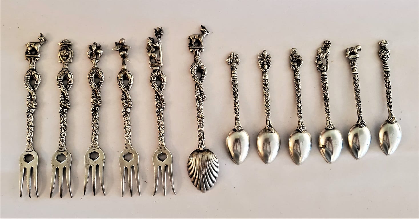 Set of 12 Silver Plated Italian Masonic Forks and Spoons – Rockwell ...