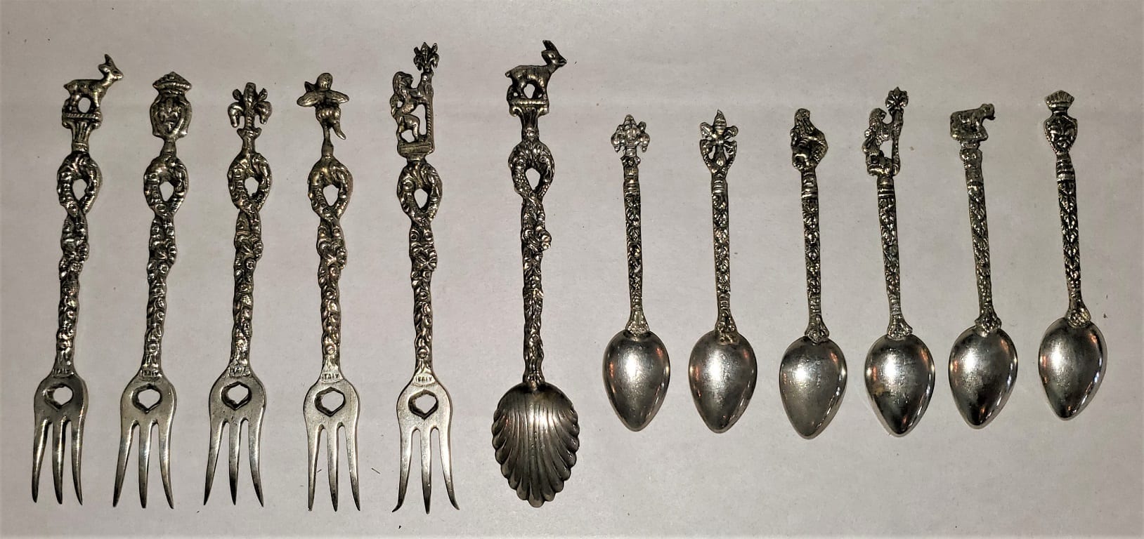 Set of 12 Silver Plated Italian Masonic Forks and Spoons – Rockwell ...