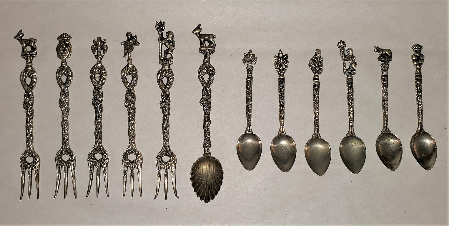 Set of 12 Silver Plated Italian Masonic Forks and Spoons – Rockwell ...